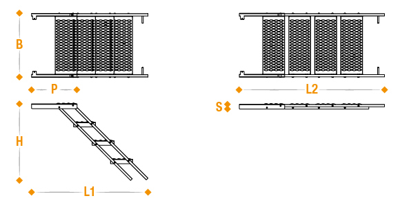 Hot galvanised pullout ladder wide steps - Product Takler | Trucks ...