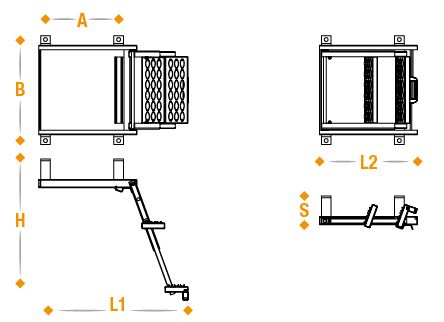 Hot galvanised pullout ladder with 2 steps - Product Takler | Trucks ...
