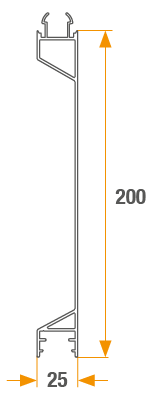 Alucar intermediate sideboard h 200 mm (t1 1035) - Product Takler | Aluminium